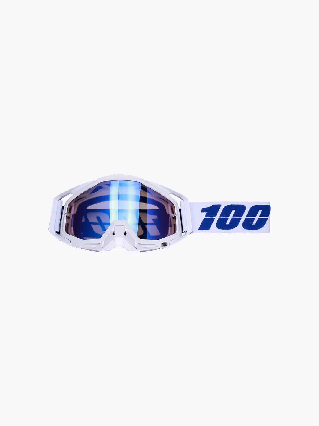 100% | Motocross mountain biking Goggles| White blue tint- 1 YEAR ...