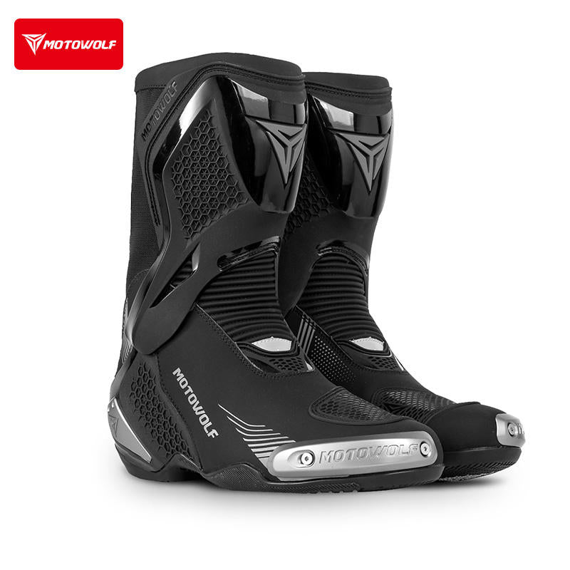 MOTOWOLF BO1 Racing Motorcycle Riding Boots for Unisex | Reinforced Pr ...