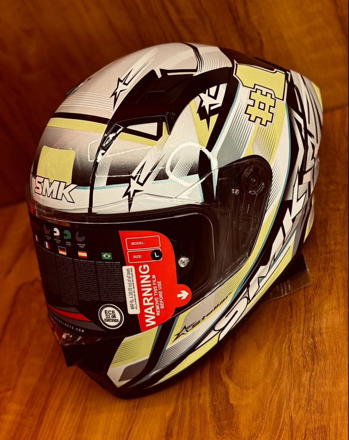 SMK - STELLAR UNO DECORADO MATE BLACK WHITE YELLOW (MA214) – SPARIFY