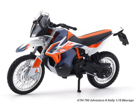 KTM 790 Adventure R Rally blue 1:18 Bburago diecast scale model bike c ...