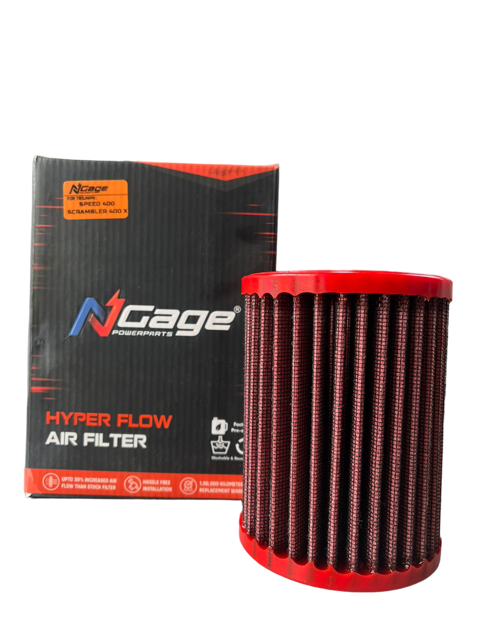 Hyper Flow Air Filter for Triumph Speed 400/Scrambler 400 X - NGAGE PO ...