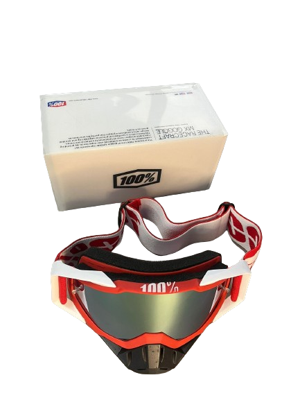 100% The Motocross & Mountain Biking MX Goggle – Red and white with bl ...
