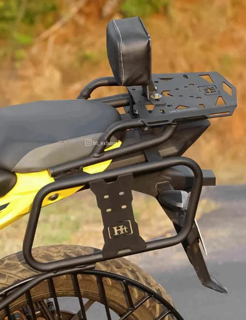 TOP RACK WITH SADDLE STAY FOR V STROM SX 250 BLACK WITH JERRY CAN MOUN ...